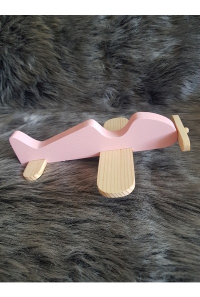 Websunday Ahşap Oyuncak Uçak - Bebek Pembesi