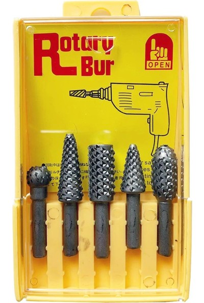 Erbilden Rotary Bur Matkap Uçlu Ağaç Törpüsü 5 Li Takim Oyma Seti Erbilden Rotary Bur Matkap Uçlu Ağaç Törpüsü 5 Li Takim Oyma Seti