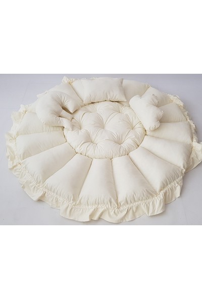 Babynest Dünyası Krem ve Krem Renk Yuvarlak Babynest Uyku ve Oyun Minderi Babynest Dünyası Krem ve Krem Renk Yuvarlak Babynest Uyku ve Oyun Minderi