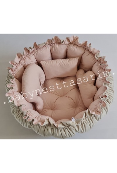 Babynest Dünyası Krem Süet Açık Kahve Yuvarlak Babynest Uyku ve Oyun Minderi Babynest Dünyası Krem Süet Açık Kahve Yuvarlak Babynest Uyku ve Oyun Minderi