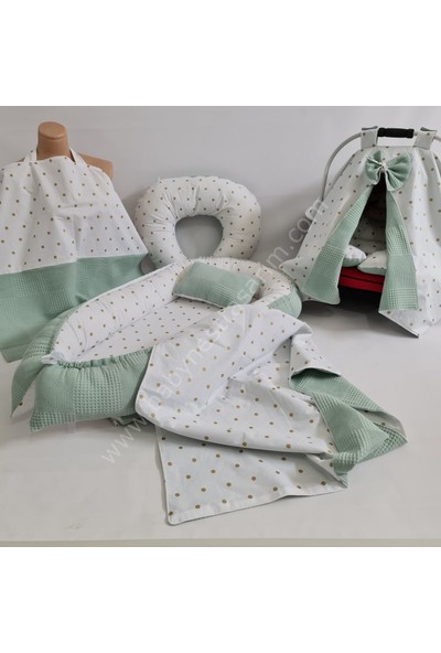Babynest Dünyası Yeşil Pike Puanlı Babynest Seti Babynest Dünyası Yeşil Pike Puanlı Babynest Seti