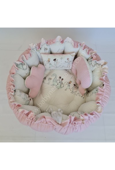 Babynest Dünyası Pembe Pike Desen Yuvarlak Babynest Uyku ve Oyun Minderi Babynest Dünyası Pembe Pike Desen Yuvarlak Babynest Uyku ve Oyun Minderi