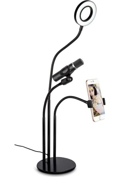 Yamantic 2020 Canlı Yayın Kamera Ring Işığı Mikrofon Telefon Tutucu Selfie Işığı Yamantic 2020 Canlı Yayın Kamera Ring Işığı Mikrofon Telefon Tutucu Selfie Işığı