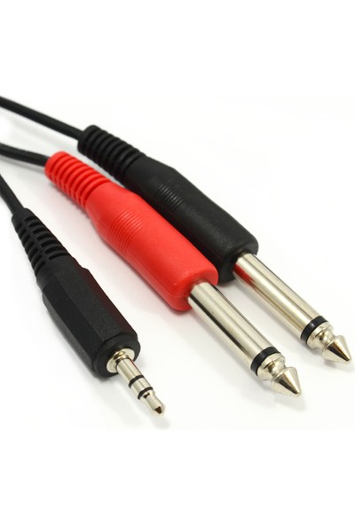 YKA 3.5 mm Stereo To 2x6.3 mm Mono Kablo 3 Metre YKA 3.5 mm Stereo To 2x6.3 mm Mono Kablo 3 Metre