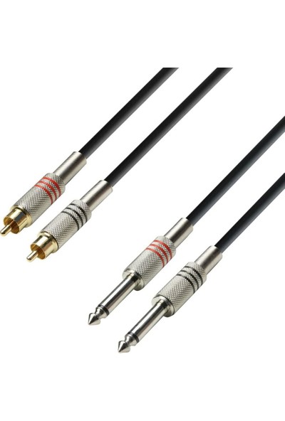 YKA 2 Rca Erkek 2x6.3 mm Mono Kablo 2 Metre