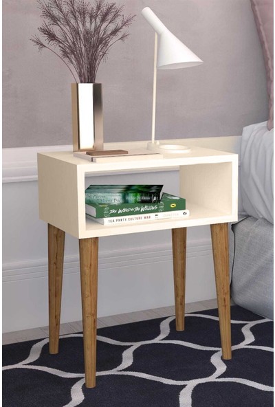 Rainwood Krem Retro Başucu Komodin Rainwood Krem Retro Başucu Komodin