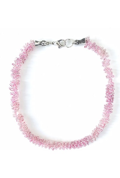 Leylan Takı Kadın Gümüş Kaplama Kum Boncuk Örgü Kolye