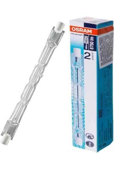 Osram 64702 400W (500W) Dim Halojen Çubuk Ampul 118 mm Sarı Işık Işığı kısılabilir Ampul
