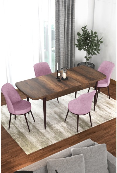 Canisa Concept Via Barok Açılabilir Mutfak Masası, Yemek Masası Masa + 4 Pempesandalye