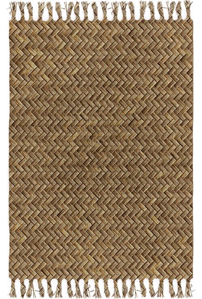 Osso Halı Osso Kahve Bambu Jüt Hasır Görünümlü Desenli Yıkanabilir Püsküllü Kilim Osso Halı Osso Kahve Bambu Jüt Hasır Görünümlü Desenli Yıkanabilir Püsküllü Kilim