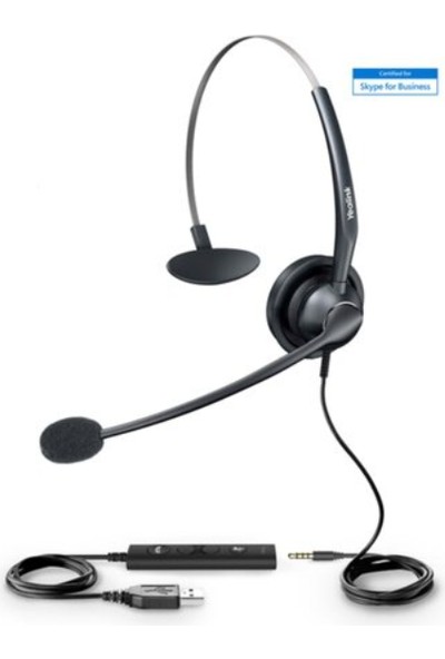 Yealink UH33 Tek Taraflı Taçlı USB Ofis Kulaklığı Çağrı Merkezi Kulaklığı