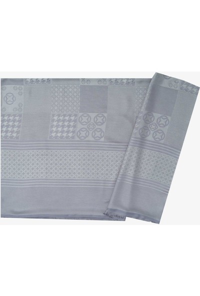 Aker Kadın Jakarlı Patchwork Gri Şal