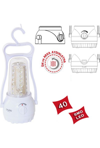 Onas NS-215 Şarjlı Işıldak 40 LED Onas NS-215 Şarjlı Işıldak 40 LED
