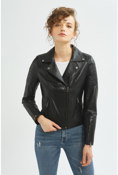 İkbal Victoria Siyah Hakiki Deri Mont Kadın İkbal Victoria Siyah Hakiki Deri Mont Kadın