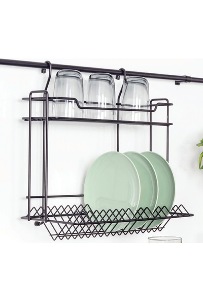 Almıtal Set Arası - Askılı Tabaklık Bardaklık- Bulaşık Sepeti Mat Siyah M6043-20 Almıtal Set Arası - Askılı Tabaklık Bardaklık- Bulaşık Sepeti Mat Siyah M6043-20