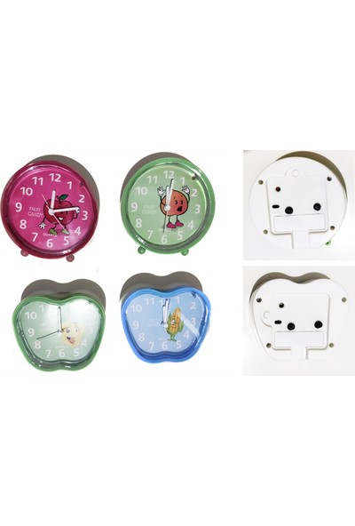Keyfi Sepet Meyve Figürlü Alarmlı Sert Plastik Masaüstü Saat