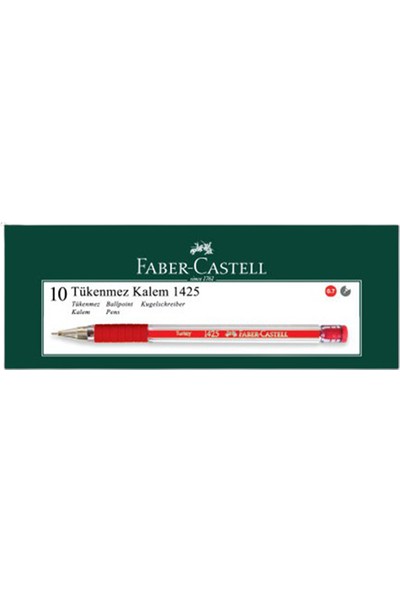 Faber-Castell Tükenmez Kalem 0.7 mm Iğne Uç Kırmızı 10'lu Kutu 1425 Faber-Castell Tükenmez Kalem 0.7 mm Iğne Uç Kırmızı 10'lu Kutu 1425