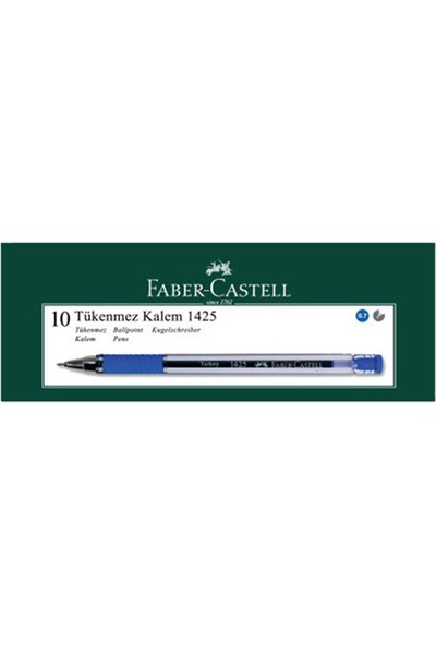 Faber-Castell Tükenmez Kalem 0.7 mm Iğne Uç Mavi 10'lu Kutu 1425 Faber-Castell Tükenmez Kalem 0.7 mm Iğne Uç Mavi 10'lu Kutu 1425