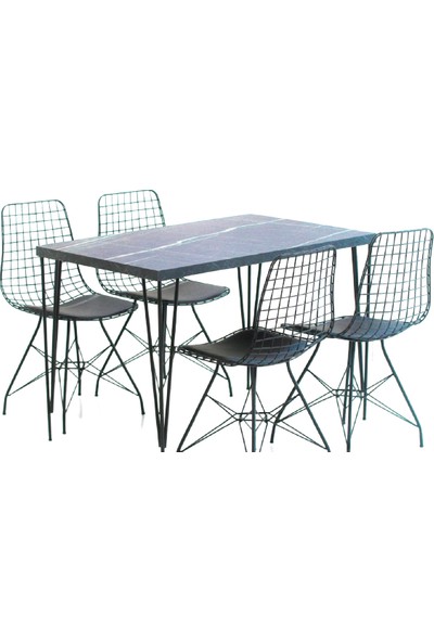 Silver Home Tel Masa Sandalye Takımı