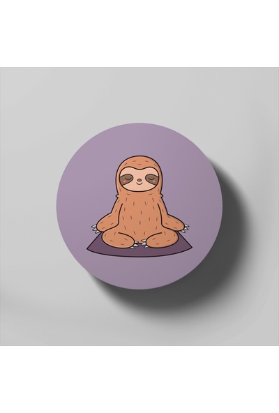 Fizello Lazy Kawaii Cute Sloth Loves Yoga Bardak Altlığı