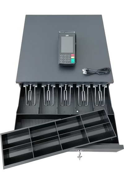 Saypos Beko 220TR 300TR Yazarkasa Uyumlu Metal Para Çekmecesi 5 Banknot Gözlü 41X42X11CM