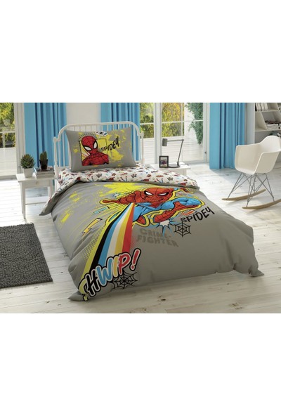 Taç Lisanslı Spiderman Power Tek Kişilik Nevresim Takımı