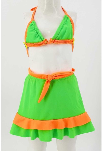 Sam Kız Çocuk Etekli Bikini Takımı Çiçekli Fırfırlı Sam Kız Çocuk Etekli Bikini Takımı Çiçekli Fırfırlı