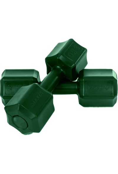 Delta 2 kg x 2 Adet Köşeli Yeşil Plastik Dambıl Ağırlık Seti