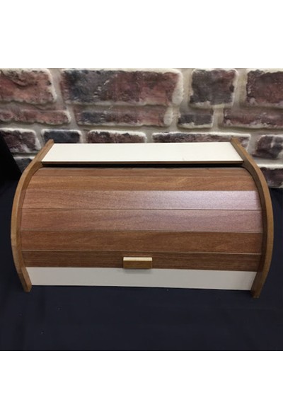 Mavikuğu Ahşap Ekmek Saklama Kutusu Kahverengi Beyaz Çift Renkli Mavikuğu Ahşap Ekmek Saklama Kutusu Kahverengi Beyaz Çift Renkli