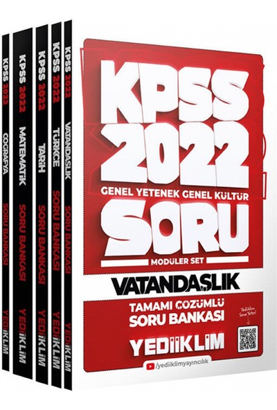 Yediiklim Yayınları KPSS 2022 Genel Yetenek Genel Kültür Tamamı Çözümlü Modüler Soru Bankası Yediiklim Yayınları KPSS 2022 Genel Yetenek Genel Kültür Tamamı Çözümlü Modüler Soru Bankası