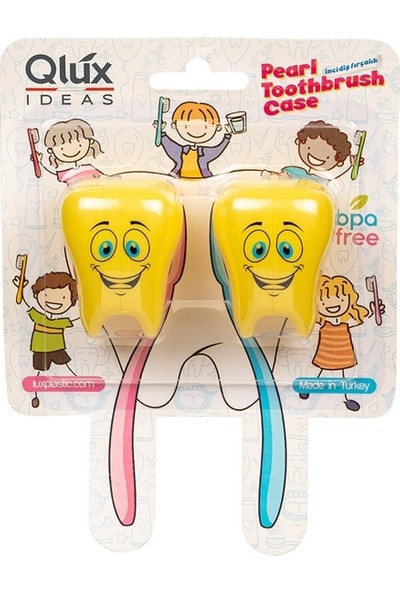 Apiko Shop Ikili Diş Fırçalık , Çocuk Diş Fırçalık, Diş Fırçası Kapağı Sarı