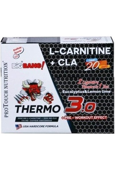 Protouch Nutrition Bigbang Thermo 3.0 L Carnitine ( Lkarnitin ) + Cla 100 ml x 20 Ampül Okaliptus & Limon Protouch Nutrition Bigbang Thermo 3.0 L Carnitine ( Lkarnitin ) + Cla 100 ml x 20 Ampül Okaliptus & Limon