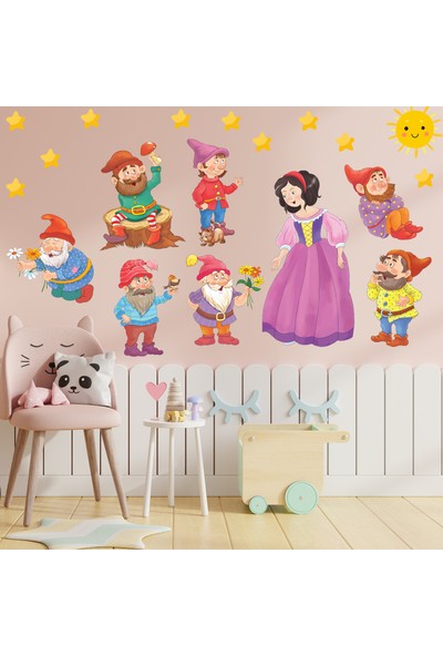 cokindirimli Pamuk Prenses ve Yedi Cüceler Anaokulu ve Çocuk Odası Duvar Sticker cokindirimli Pamuk Prenses ve Yedi Cüceler Anaokulu ve Çocuk Odası Duvar Sticker
