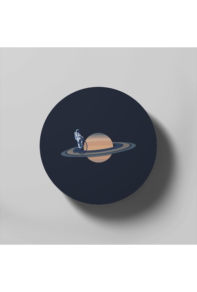 Fizello Astronaut Cycling Around The Saturn Bardak Altlığı Fizello Astronaut Cycling Around The Saturn Bardak Altlığı