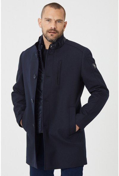 Altınyıldız Classics Standart Fit Dik Yaka Yünlü Klasik Kaşe Kaban