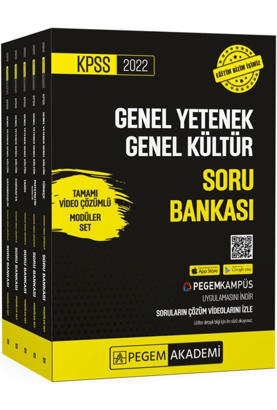 Pegem Akademi Yayıncılık 2022 KPSS Genel Yetenek Genel Kültür Tamamı Video Çözümlü Soru Bankası Modüler Set - 5 Kitap Pegem Akademi Yayıncılık 2022 KPSS Genel Yetenek Genel Kültür Tamamı Video Çözümlü Soru Bankası Modüler Set - 5 Kitap
