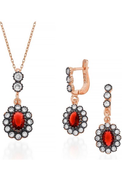 Gümüş Pazarım Yakut Renkli Elmas Montür Kolye Küpe Gümüş Kolye Gümüş Pazarım Yakut Renkli Elmas Montür Kolye Küpe Gümüş Kolye