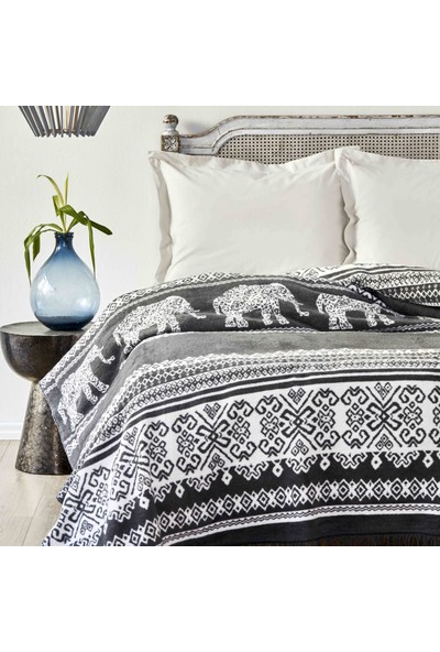 Karaca Home Colmar Antrasit Çift Kişilik Pamuk Battaniye