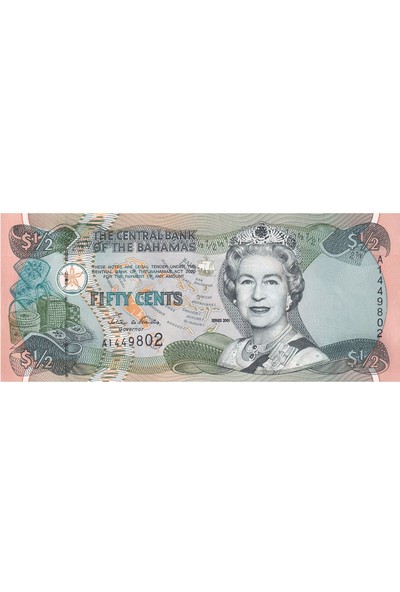 Benim Koleksiyonum Bahamalar, 50 Cent (2001), Eski Yabancı Kağıt P#68 Benim Koleksiyonum Bahamalar, 50 Cent (2001), Eski Yabancı Kağıt P#68