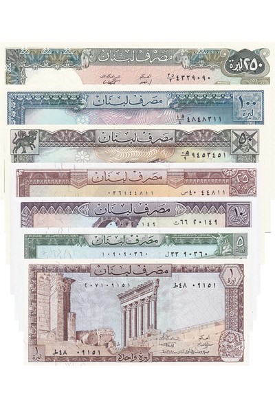 Benim Koleksiyonum Lübnan Eski Kağıt Para Seti