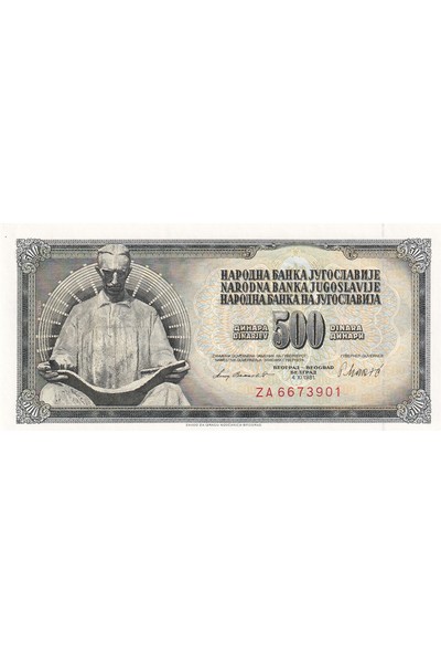 Benim Koleksiyonum Yugoslavya - 500 Dinar (1981) P91B Replacement Benim Koleksiyonum Yugoslavya - 500 Dinar (1981) P91B Replacement