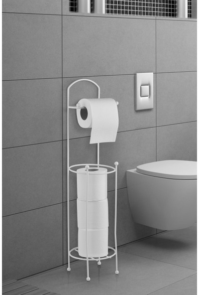 Orsa Home Silikon Kaplı Paslanmaz Yedekli Wc Kağıtlık Beyaz