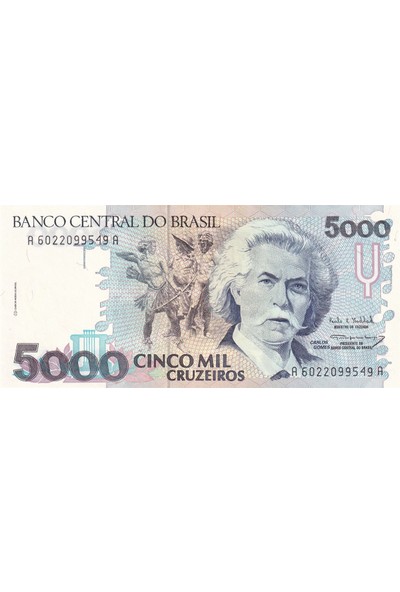 Benim Koleksiyonum Brezilya, 5.000 Kruzeiro (1993) Eski Yabancı Kağıt Para