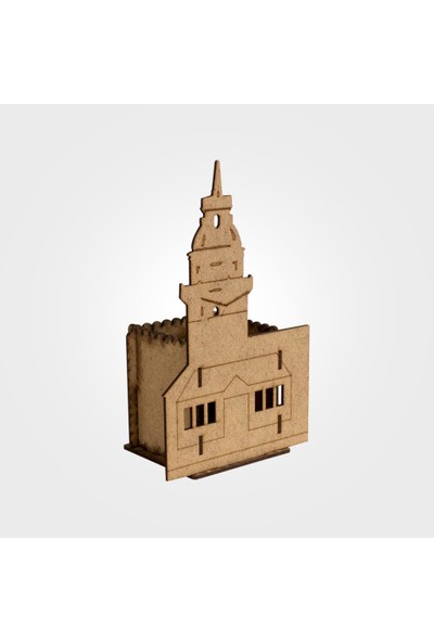 Joy And Toys 3D Boyanabilir Ahşap Kız Kulesi Kalemlik 18,5 x 9 x 8 cm