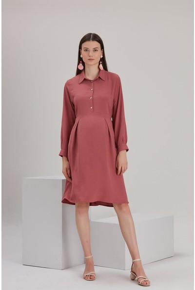 Işşıl 4492-POLO Yaka Emzirme Detay Hamile Tunik-Elbise Işşıl 4492-POLO Yaka Emzirme Detay Hamile Tunik-Elbise