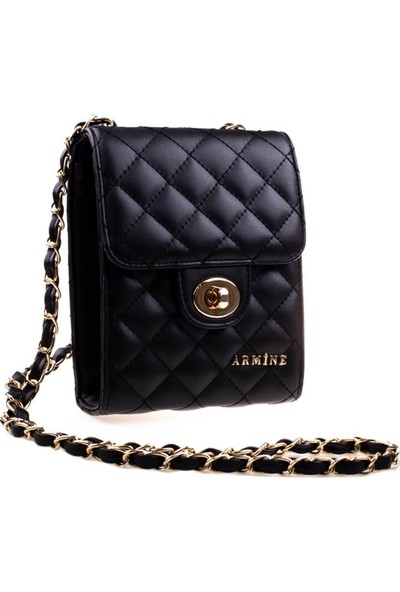 Armine Askılı Çapraz Küçük Siyah Kadın Çanta