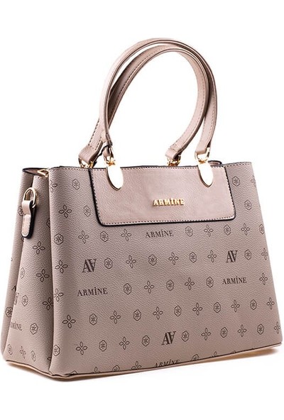 Armine Askılı Klasik Kadın Baskılı Vizon Çanta