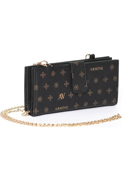 Armine Zincir Askılı Küçük Cüzdan Içerikli Siyah Kadın Çanta