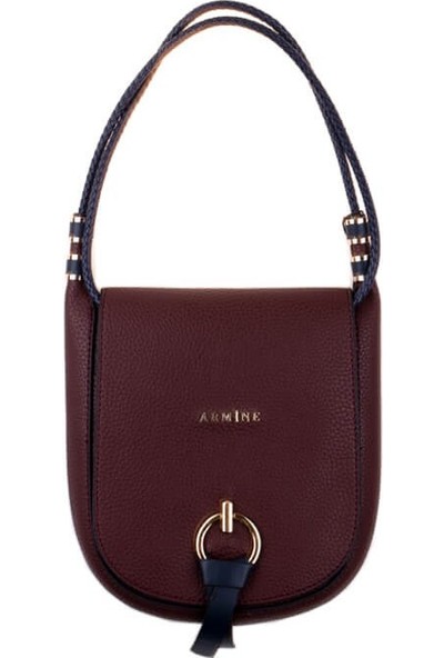 Armine Kadın Çift Yönlü Örgü Askılı Bordo Günlük Çanta