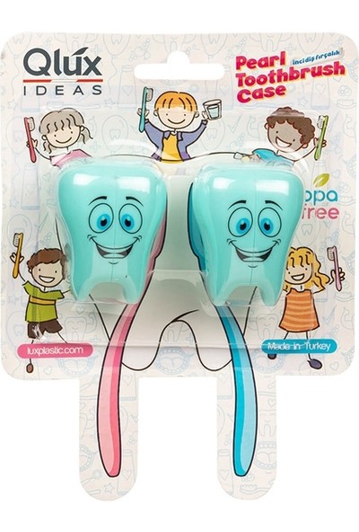 Apiko Shop Ikili Diş Fırçalık , Çocuk Diş Fırçalık, Diş Fırçası Kapağı Mavi
